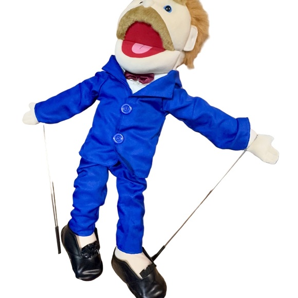 Other | Full Body Man Puppet With Blue Suit And Arm Rods 3 Inch ...